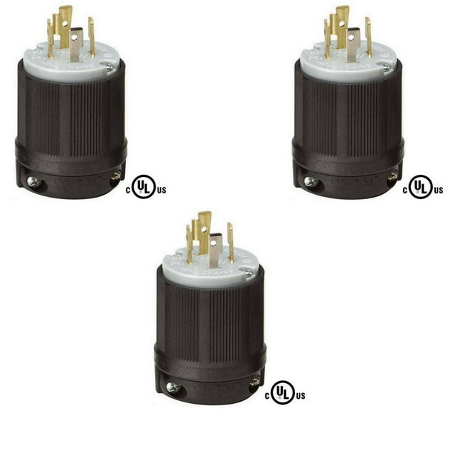 OCSParts L14-20P 20 Amp 125/250V 3 Pole 4 Wire Ground Plug, NEMA L14 ...