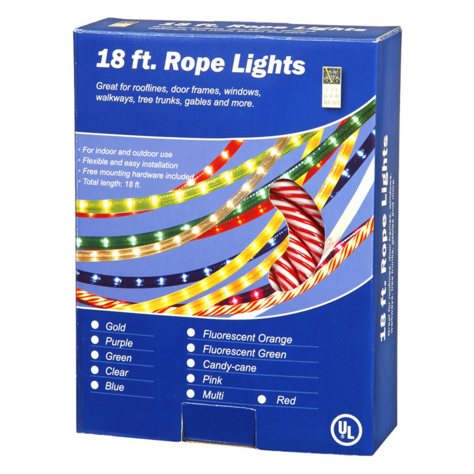 Vickerman 18 ft. Red and White Rope Light - Walmart.com