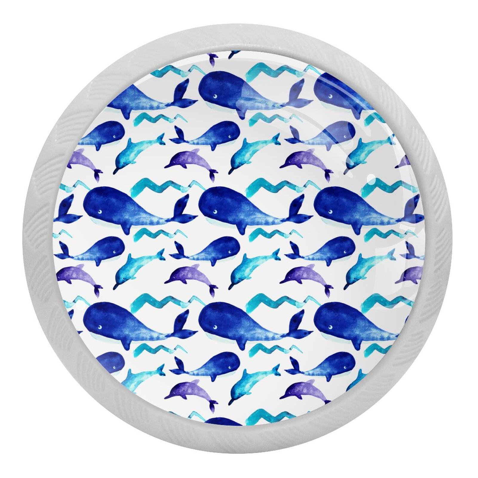 4PCS Round Whale Cabinet Fluorescence Knob Glowing in the Dark ...