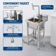 17x15x32 In Compact Freestanding Stainless Steel Utility Sink Single ...