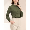 DARING DIVA Women's Peter Pan Collar Long Sleeve Button Down Work ...