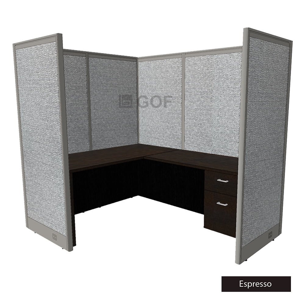 GOF 1 Person Workstation Cubicle (6’D x 6’W x 6’H) / Office Partition ...