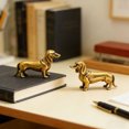 2 Piece Artistic Brass Dachshund Sculpture For Artistic Homes Decor ...