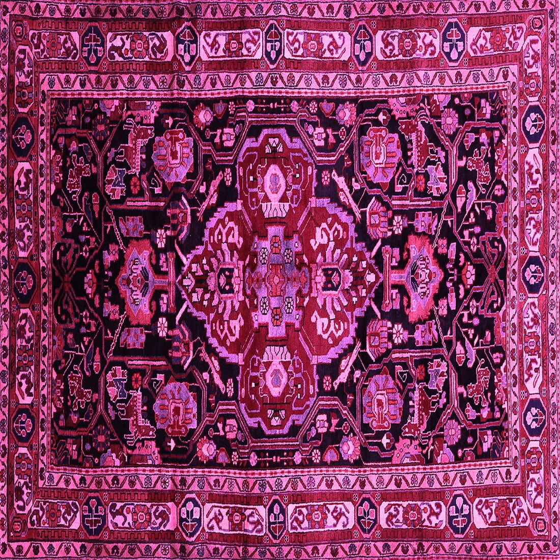 Ahgly Company Indoor Square Persian Pink Traditional Area Rugs, 6 ...