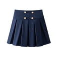 Rvasteizo Girls Solid Pleated Skirt Inner Lining Preppy Style ...