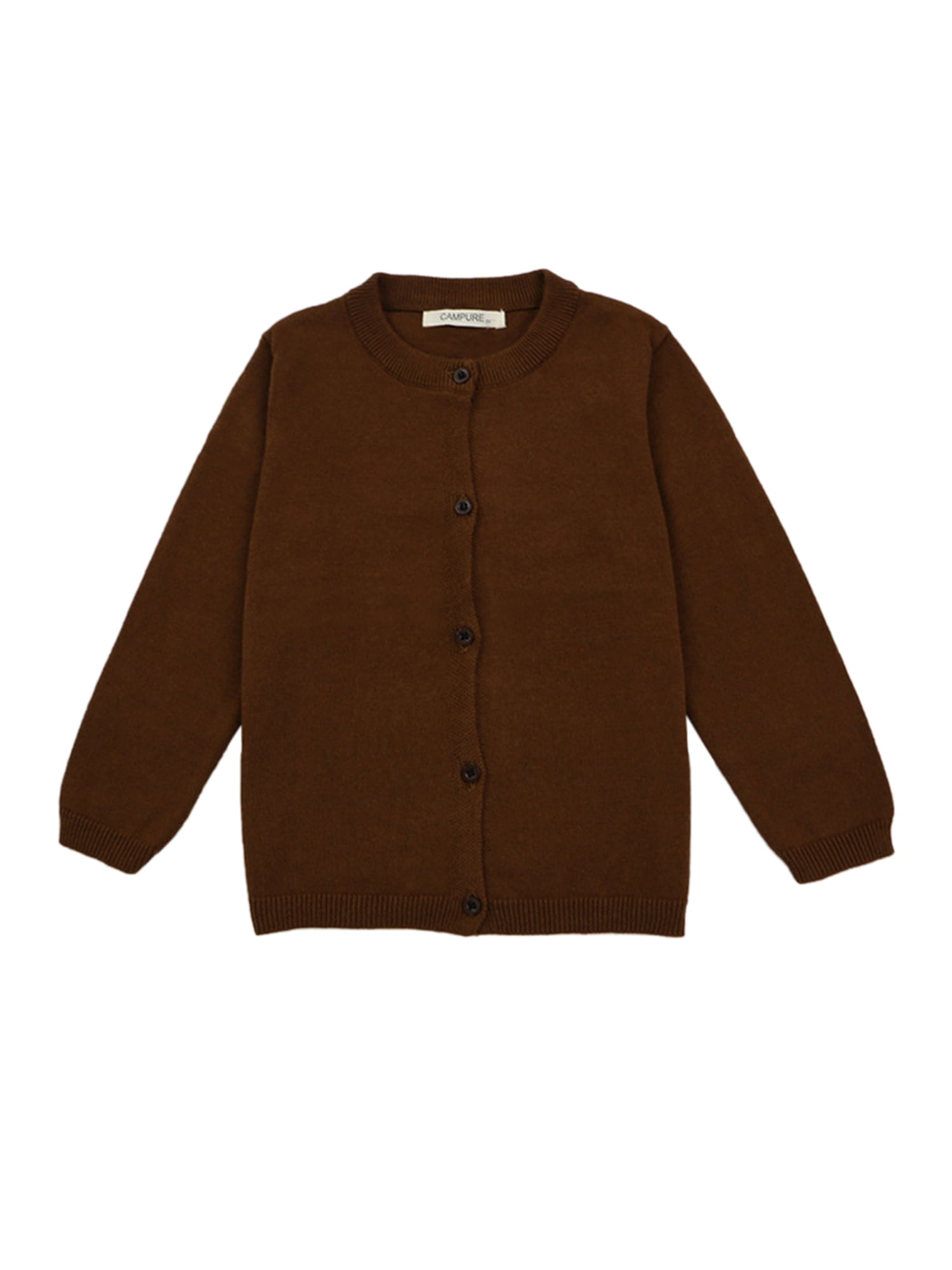 Grianlook Girls Knit Sweaters Buttons Cardigan Sweater Crew Neck ...