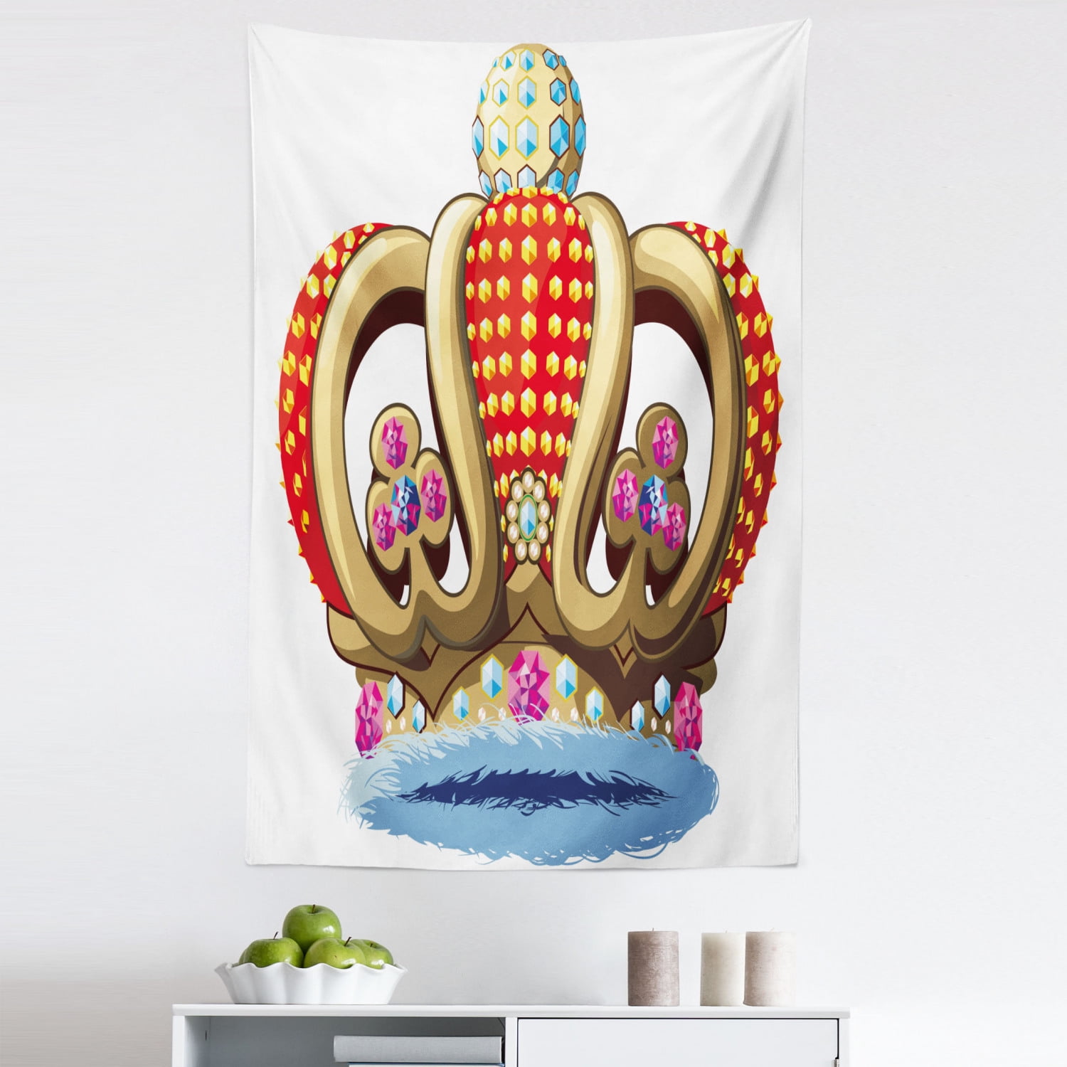 King Tapestry, Royal Family Nobility Theme Crown with Colorful Graphic ...
