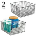 mDesign Metal Wire Food Organizer Basket with Built-In Handles - 2 Pack ...