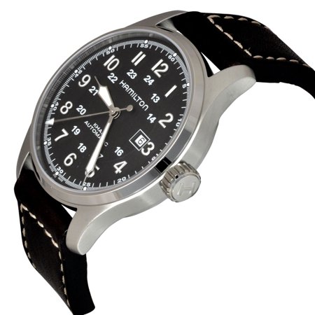 Hamilton - Hamilton Khaki Officers Black Dial Automatic Mens Watch ...