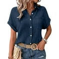 Casual Outfits for Women Blouses Casual Tops Batwing Sleeve Pocket ...