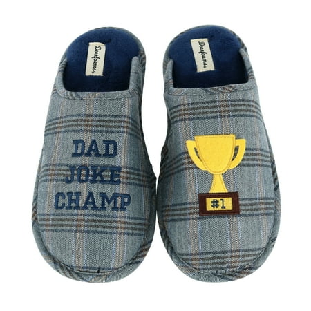 Dearfoams Men's Dad Joke Champ Plaid Print Scuff Slipper | Walmart Canada