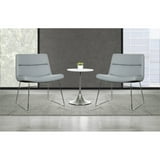 Thompson Chair in Charcoal Gray Faux Leather with Chrome Sled Base ...