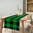 Buffalo Plaid Runner Green Black Farmhouse Buffalo Check Pattern Table ...