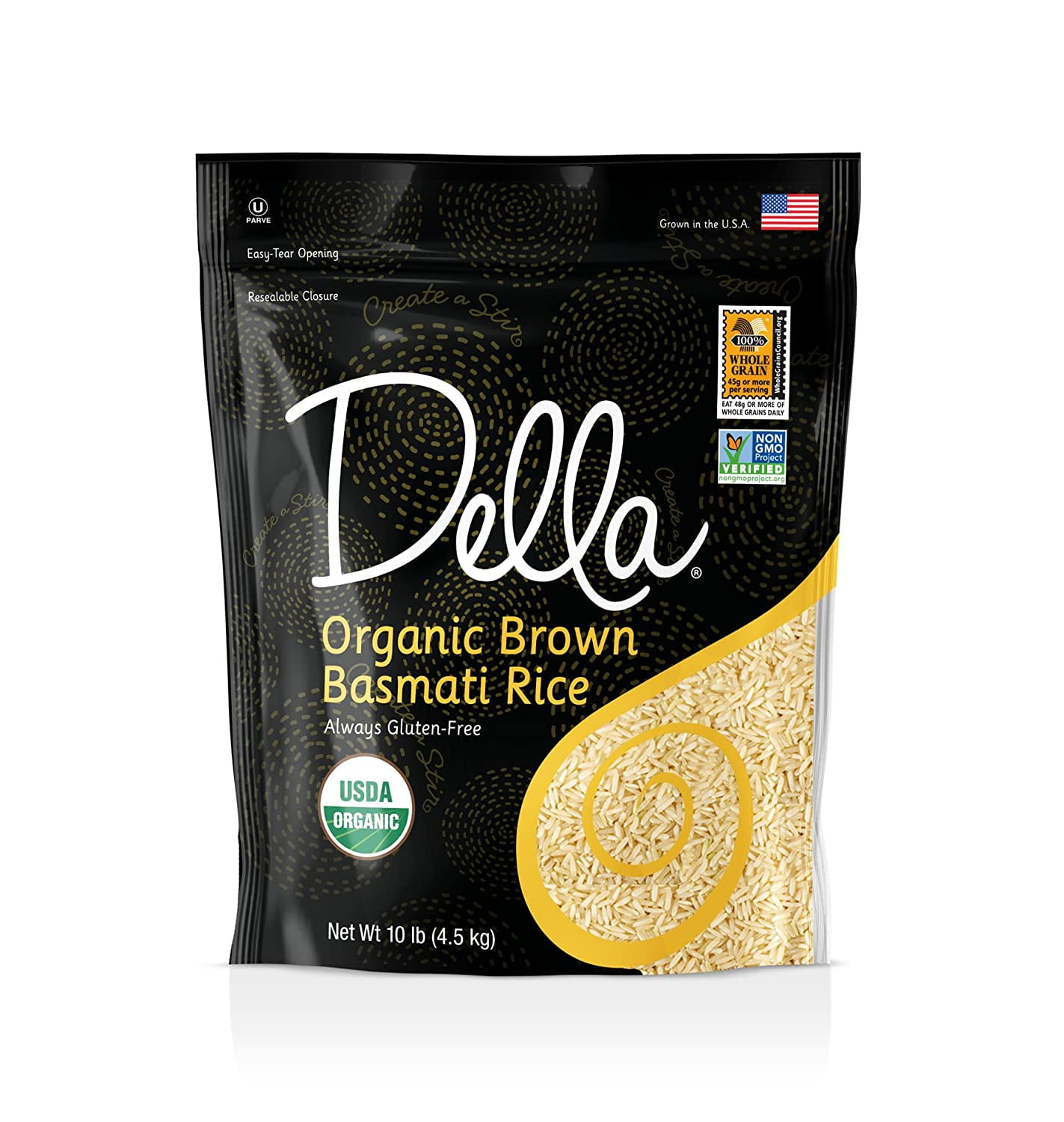 Della Rice Organic Basmati Brown Rice 10lb Bag - Walmart.com