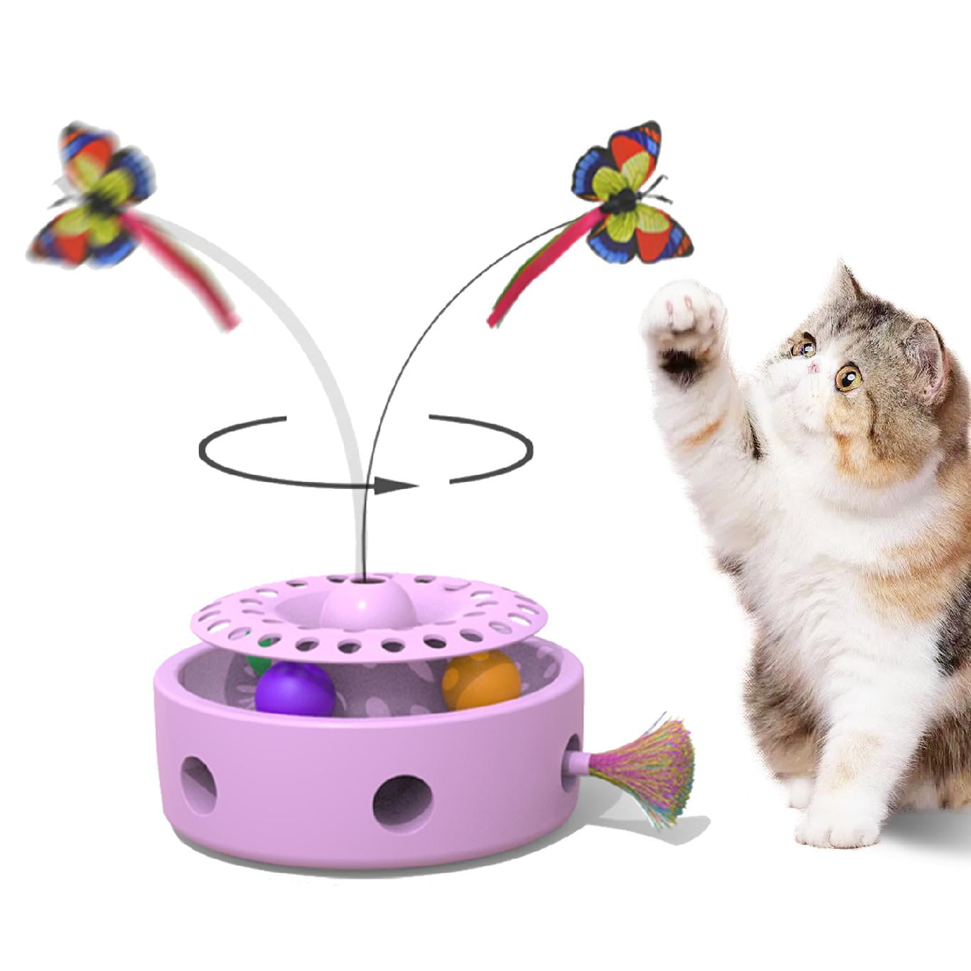 BreaDeep Cat Toys 3-in-1 Smart Interactive Electronic Kitten Toy ...