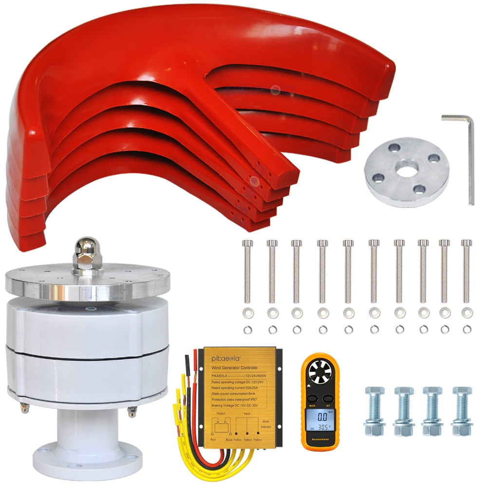 Buy Pikasola Wind Turbine 200W max 220W 12V 5 Blade Wind Vertical Axis ...