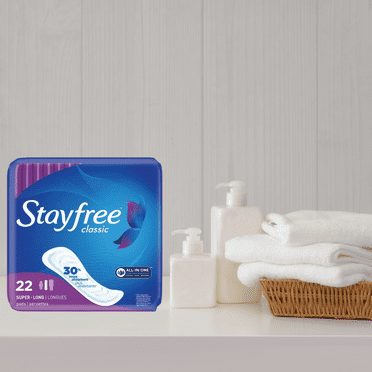Stayfree Super Pads for Heavy Daily Use, Unscented Ultra Thin Long with ...