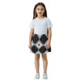 Art Squares in White Black Girls' Skirts A-Line Skirts with Under Dress ...