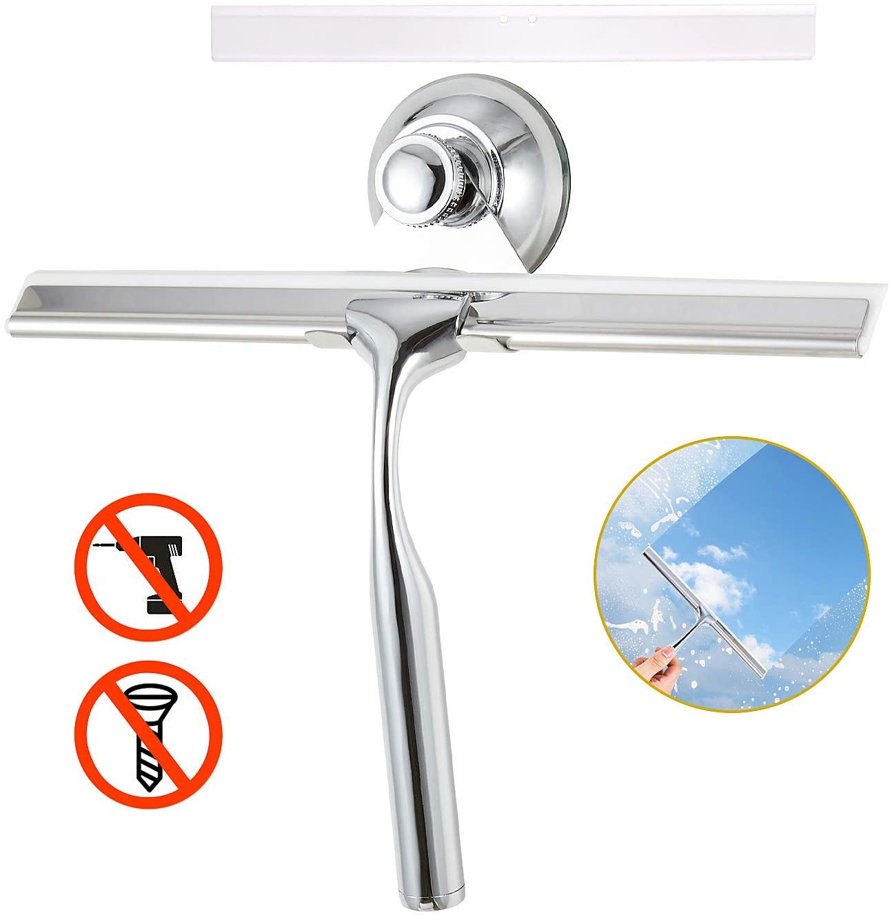 Shower Wiper With 1 Silicone Wiper Lip, Shower Replacement Lip ...