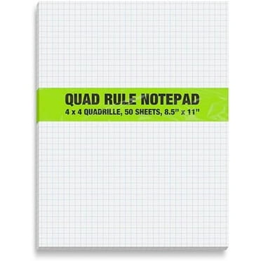 "Mr. Pen- 4x4 Grid Graph Paper Notebook, 8.5""x11"", 55 Sheets Writing ...