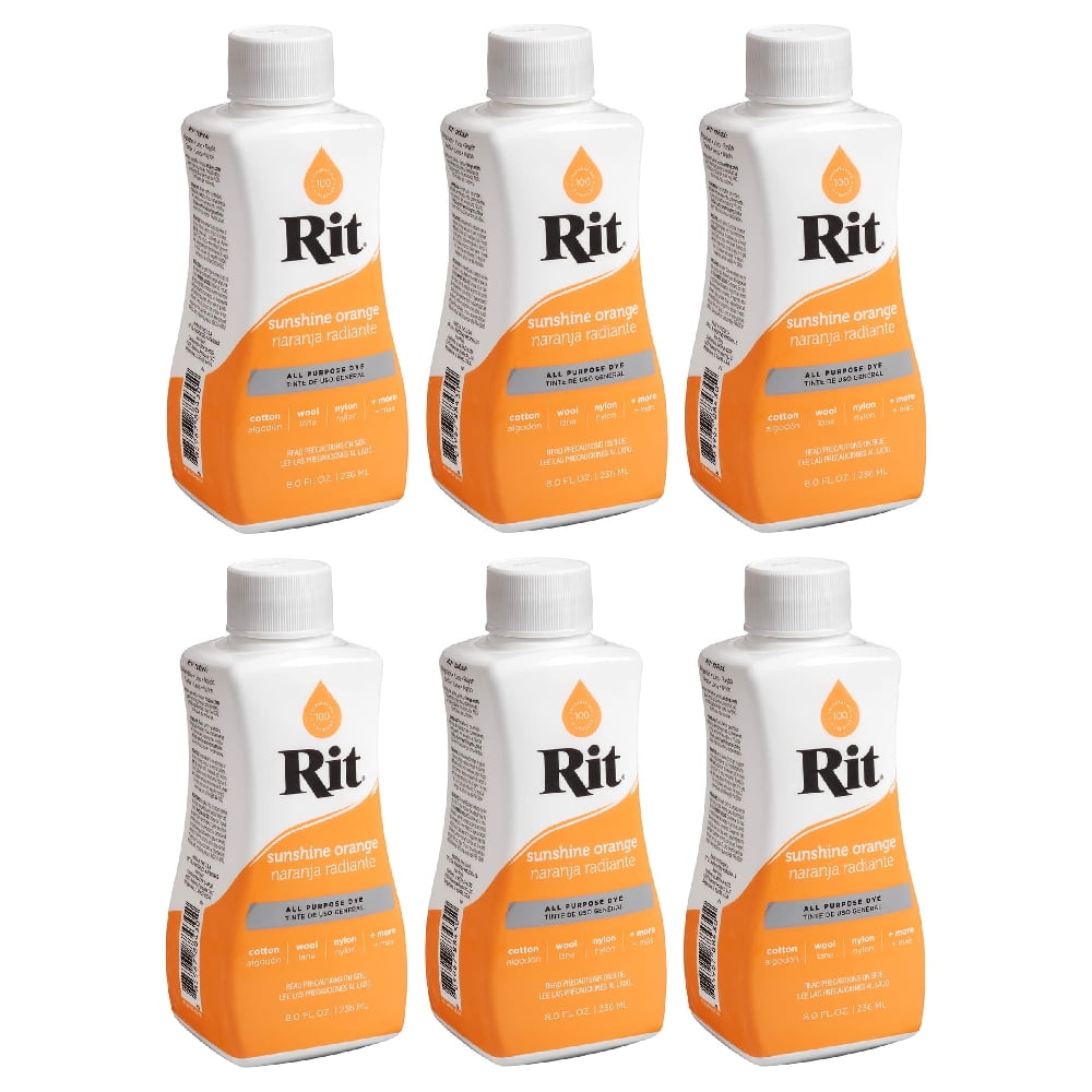 Rit All Purpose Liquid Dye 8 oz Sunshine Orange, 6 Pack - Walmart.com