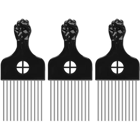 3 Pack Afro Comb Hair Metal Pick Hairdressing Wig Braid Styling Tool ...