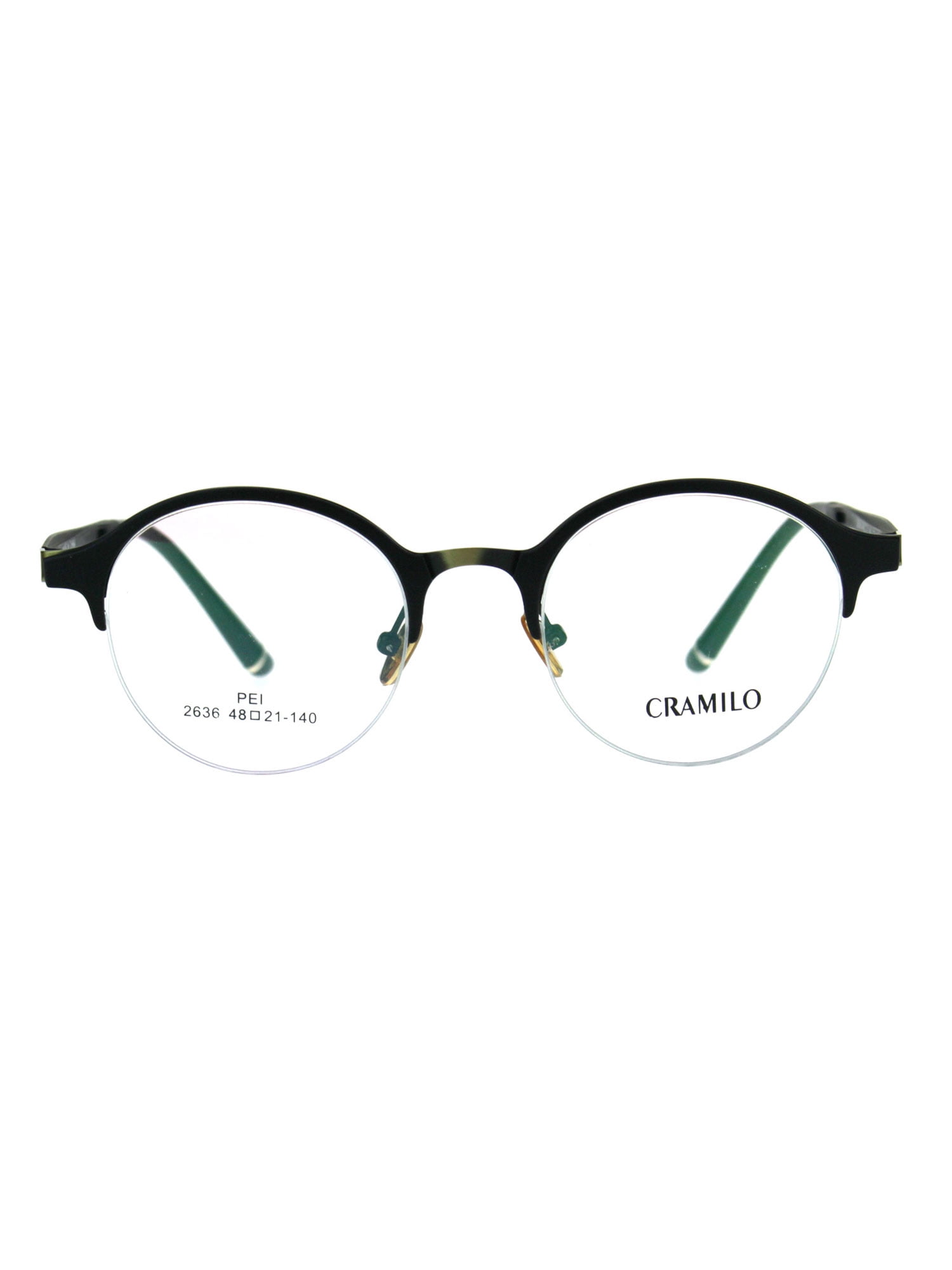 Optical Quality Round Half Horn Rim Luxury Circle Lens Eyeglasses Frame ...
