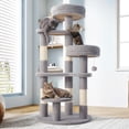 55.5 in Tree for Indoor Kitties/Soft Plush Perches/Multi-Level Tower ...