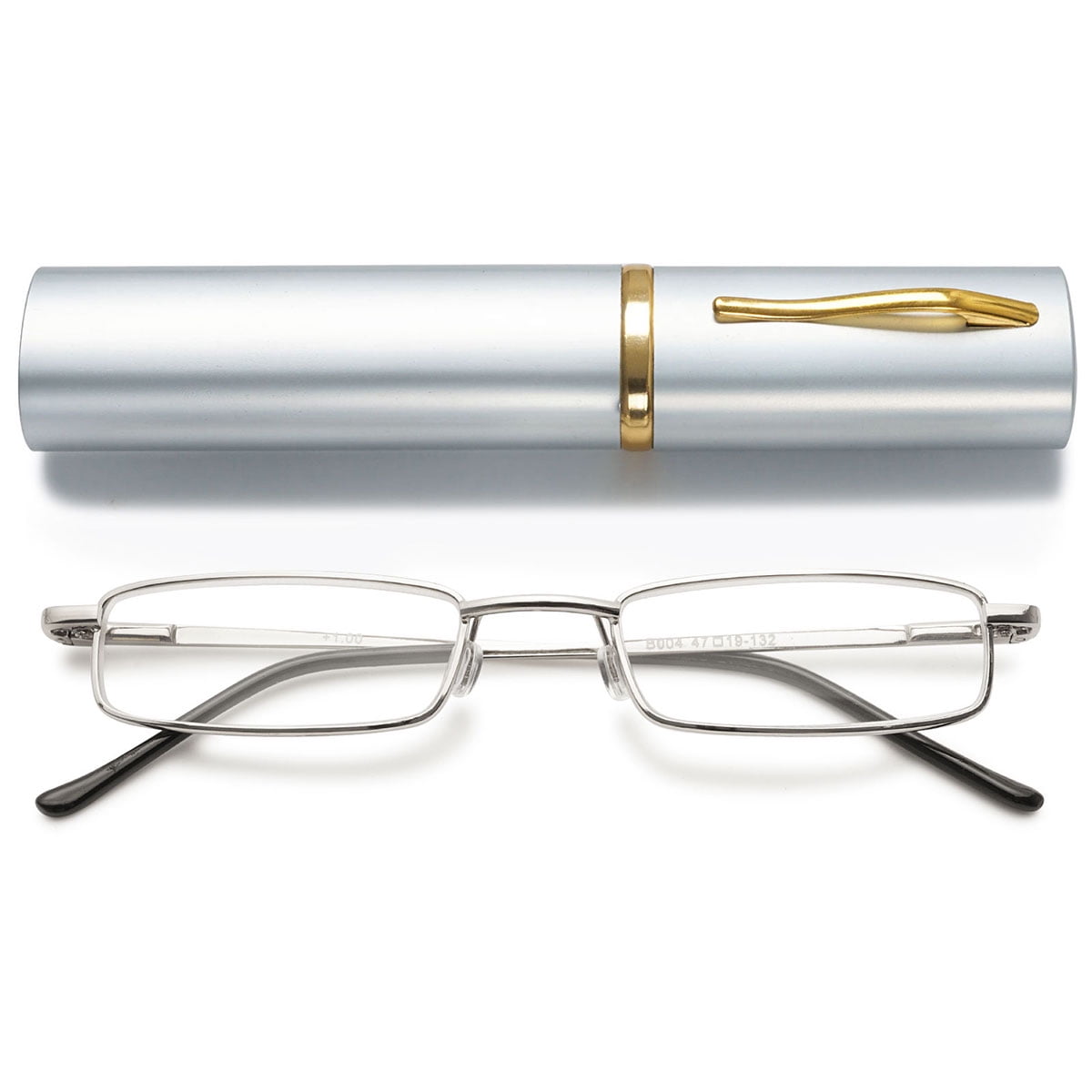 Magimodac Compact Metal Reading Glasses 20 Spring Hinge Lightweight Portable Clip With Aluminum