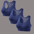Bosfbaoi Women's High Impact Zip Front Sports Bra, 3 Pack Mesh ...