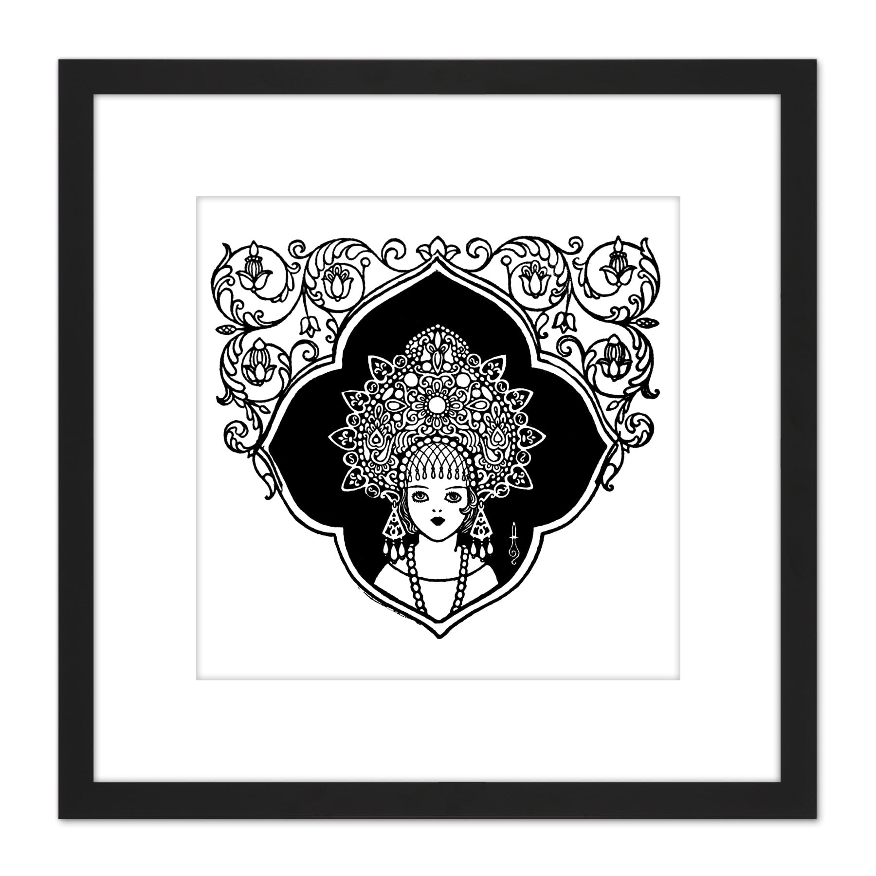Artzybasheff Verotchka Ornate Illustration 8X8 Inch Square Wooden ...