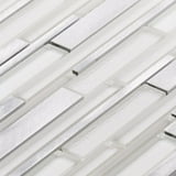 Sample - Super White Cold Spray Glass Aluminum Metallic Metal Mosaic ...