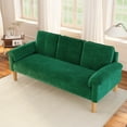 Lofka 69" Modern Small Velvet Sofa, Couch with Comfy Backrest and Soft ...