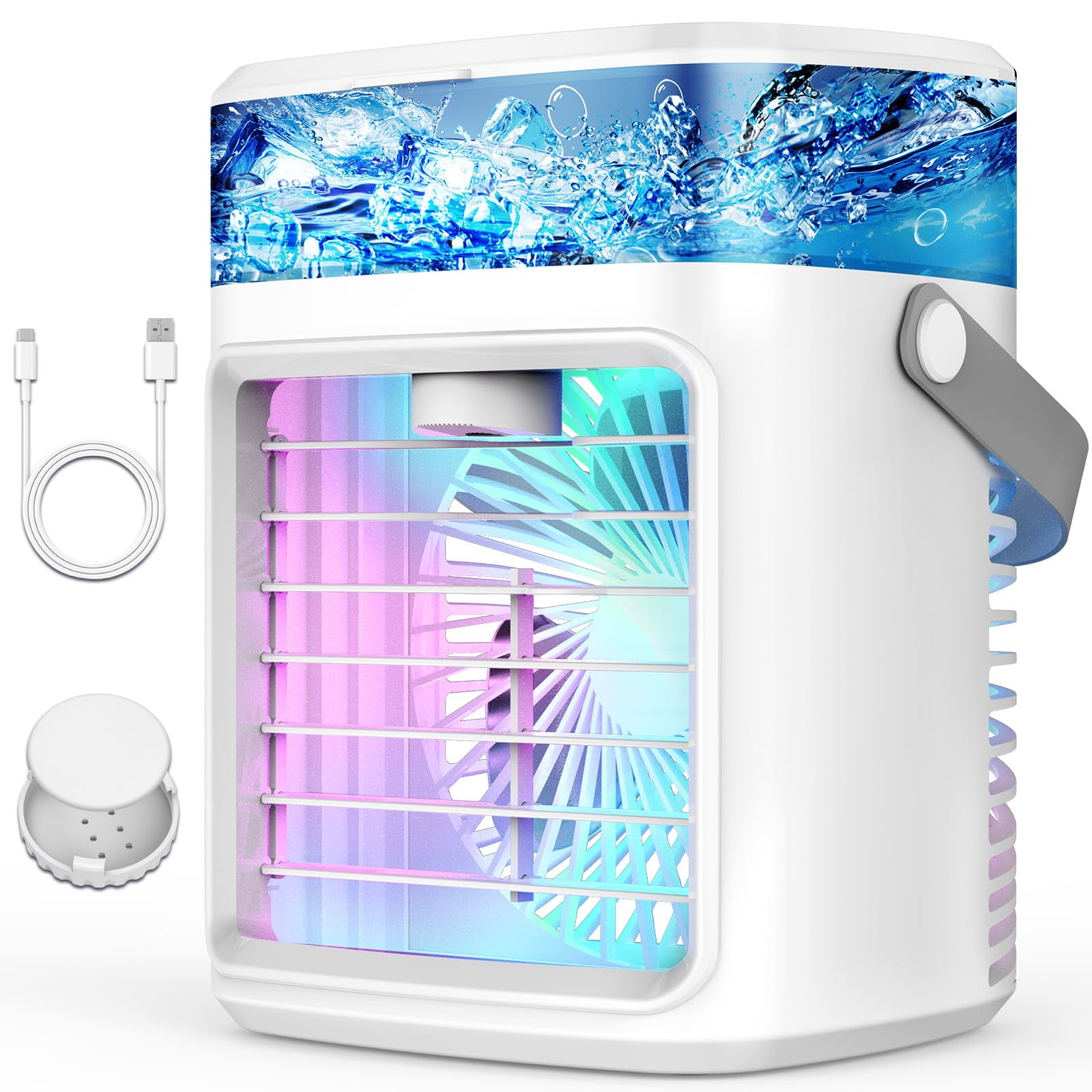 Ventilador de aire acondicionado portátil, humidificador enfriador de ...