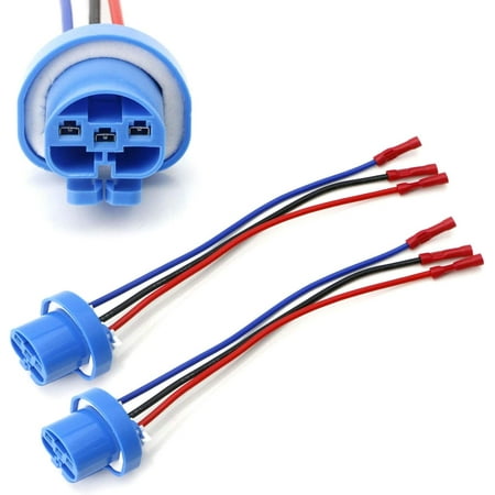 Pair 9004 9007 HB5 3-Wire Headlight Plug Adapter Pigtails w/Quick ...