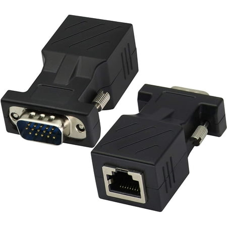 AAOTOKK VGA to RJ45 Adapter,RJ45 Female to VGA 15-Pin Male Port Cat5 ...