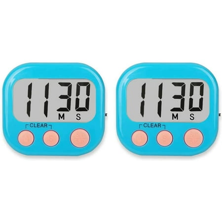 FFIY Kitchen Timer, 2 Pack Digital Kitchen Timers Magnetic Countdown ...