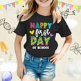 Bjutir T-Shirts For Girls Letter Cartoon Print Short Sleeve Crew Neck ...