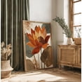 Affixzi Rustic Lotus Flower Wall Art, Terracotta Botanical Decor, Boho ...