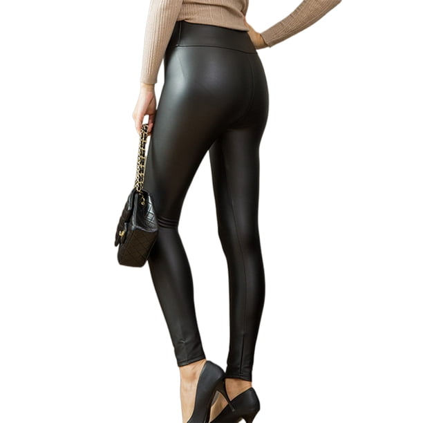 Frontwalk Ladies Sexy Stretch Leggings Tight Skinny PU Pants Women ...