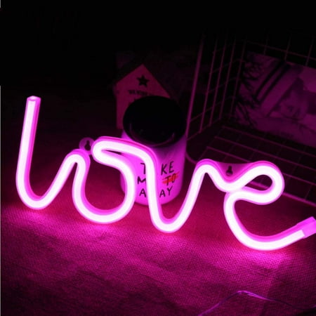 Love Neon Sign LED Love Letter Night Lights Wall Art Neon Lamps ...
