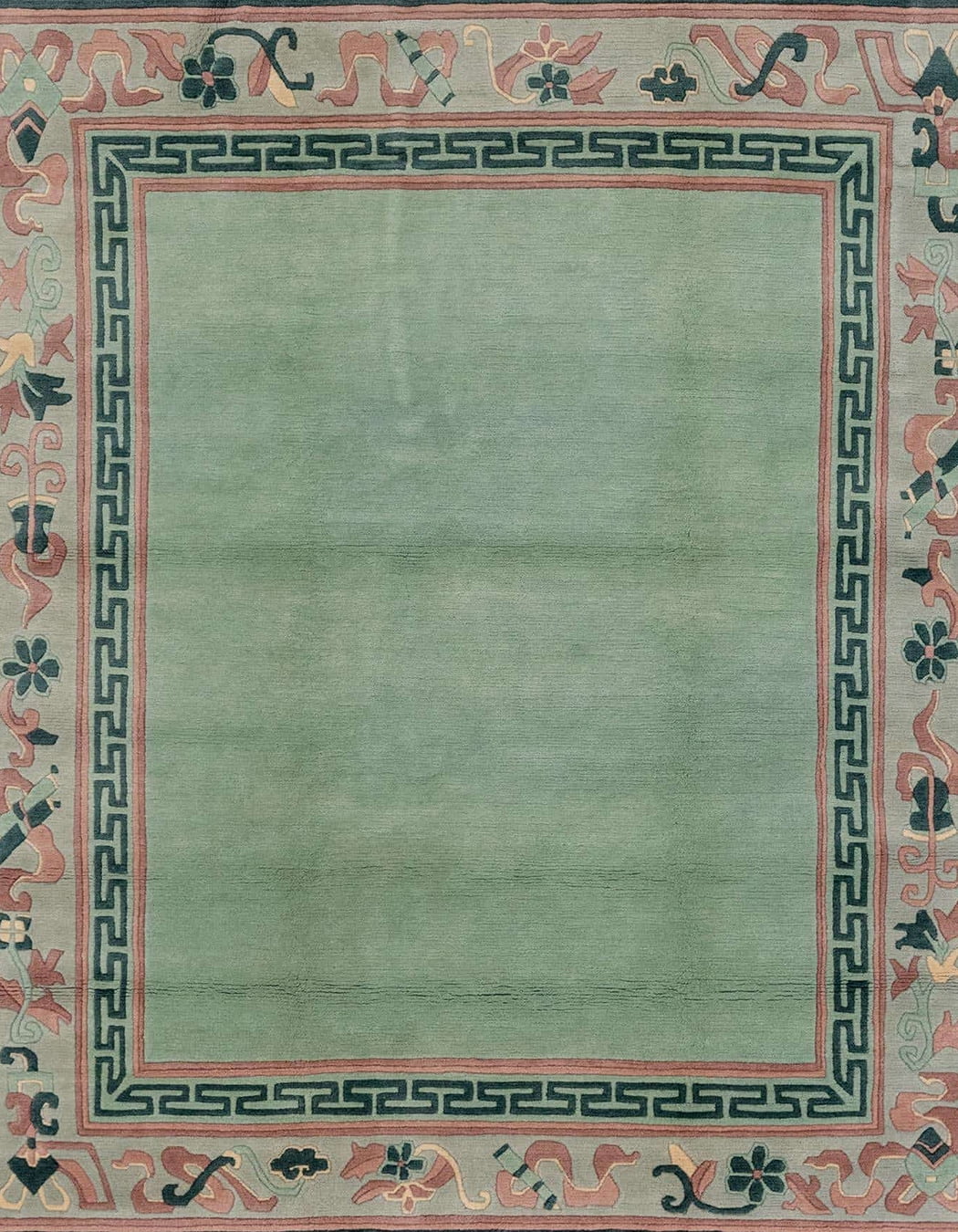 Ahgly Company Indoor Rectangle Abstract Green Oriental Area Rugs, 8' x ...