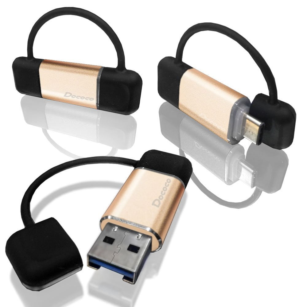 Instatek Dococo USB-C Type-C Portable Card Reader with Dual Ports Super ...