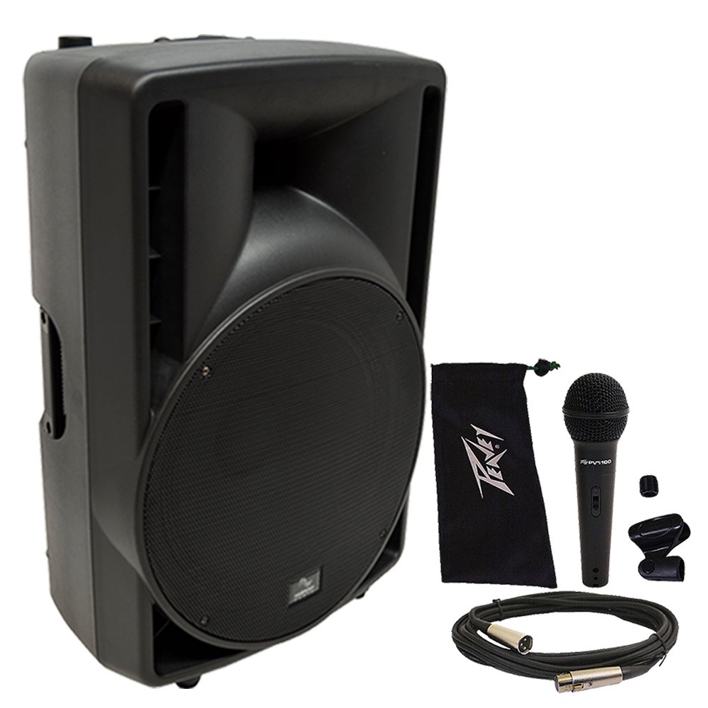 Harmony Audio HA-C15A Pro DJ 15" Powered 1000W Active PA Speaker & Peavey PV Mic - Walmart.com ...