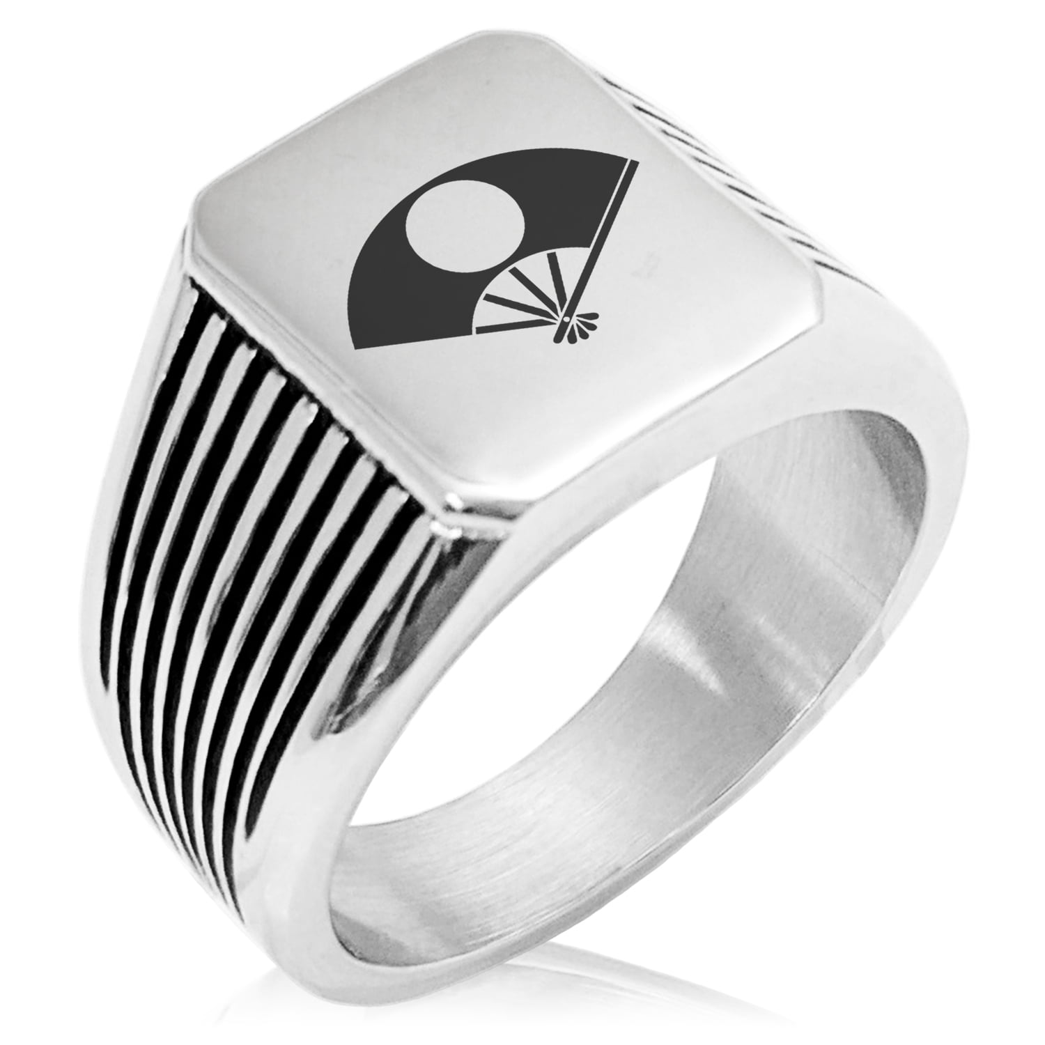 Stainless Steel Satake Samurai Crest Needle Stripe Pattern Biker Style ...