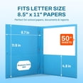 2-Pocket Pronged Letter-Size File Folders (100-Pack, Blue, Paper, Top ...