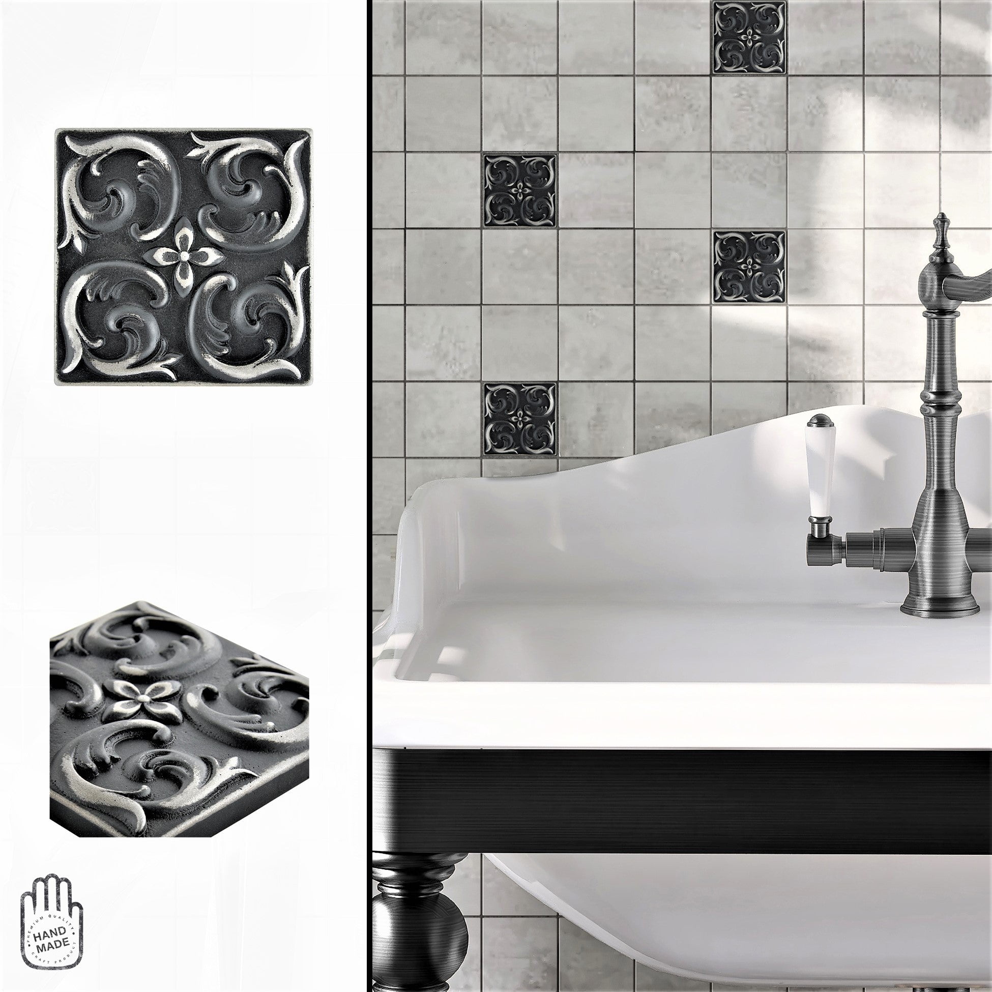 Moroccon Metal Insert Tile Wrought Iron 2x2 ( PACK OF 8 PIECE ...