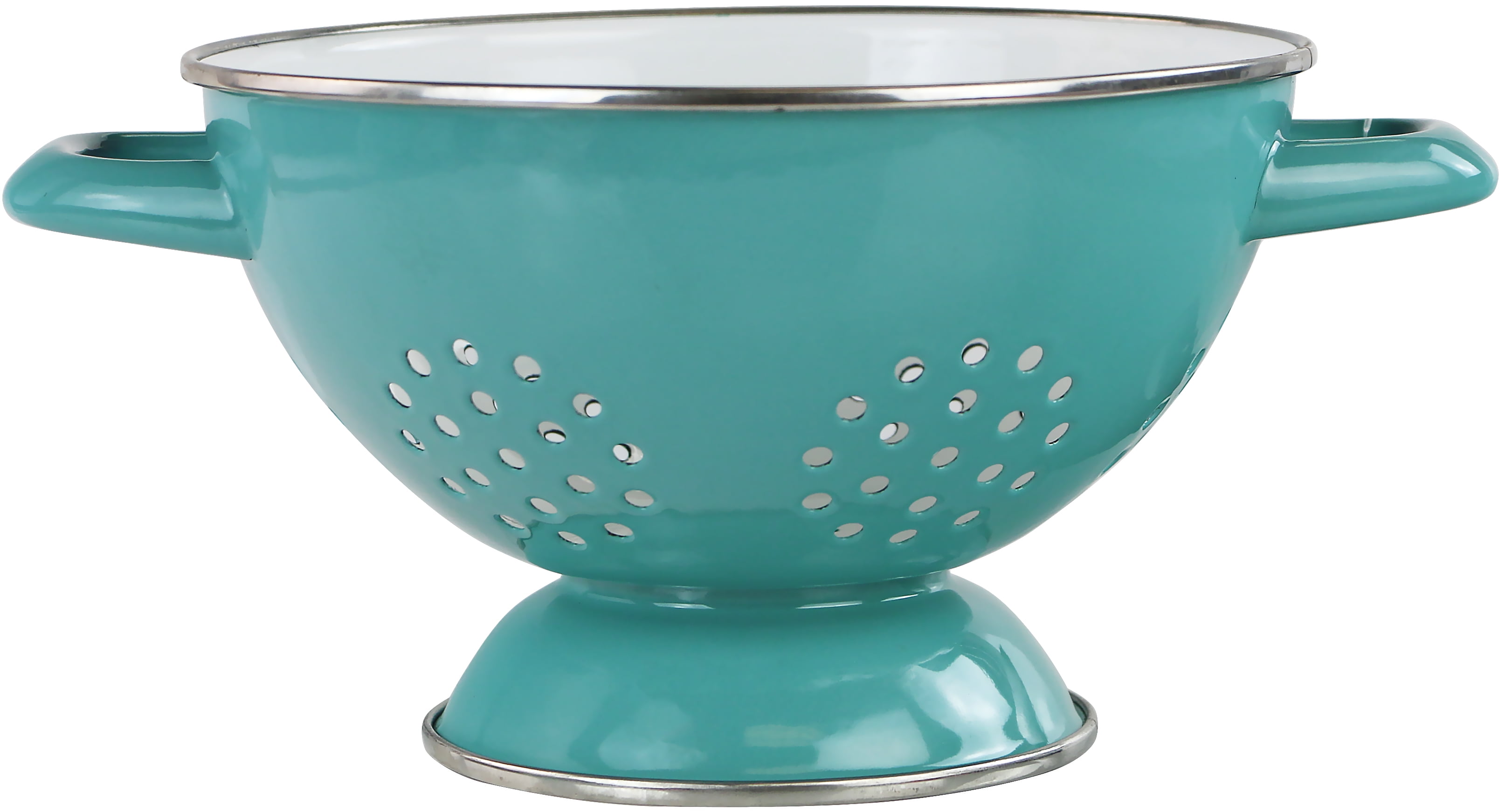 Calypso Basics, 1.5 Qt. Enamel on Steel Two Toned Colander, Turquoise ...