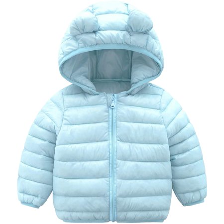 Winter Coats for Kids with Hoods (Padded) Light Puffer Jacket for Baby Boys Girls, Infants ...