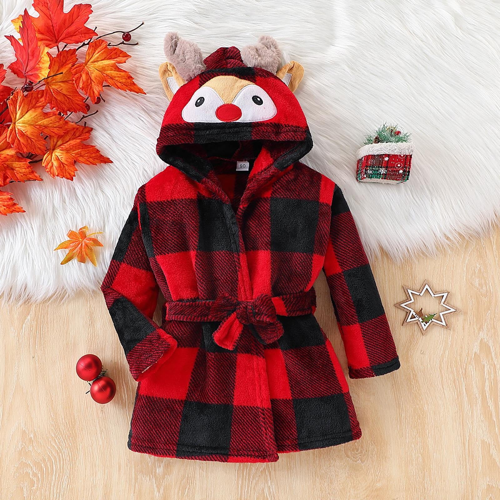 Click here for Dexiang Reindeer Themed Kids Bathrobe Cozy Flannel... prices